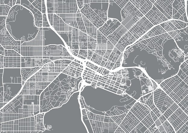 Urban vector city map of Perth, Australia - Spatial Source